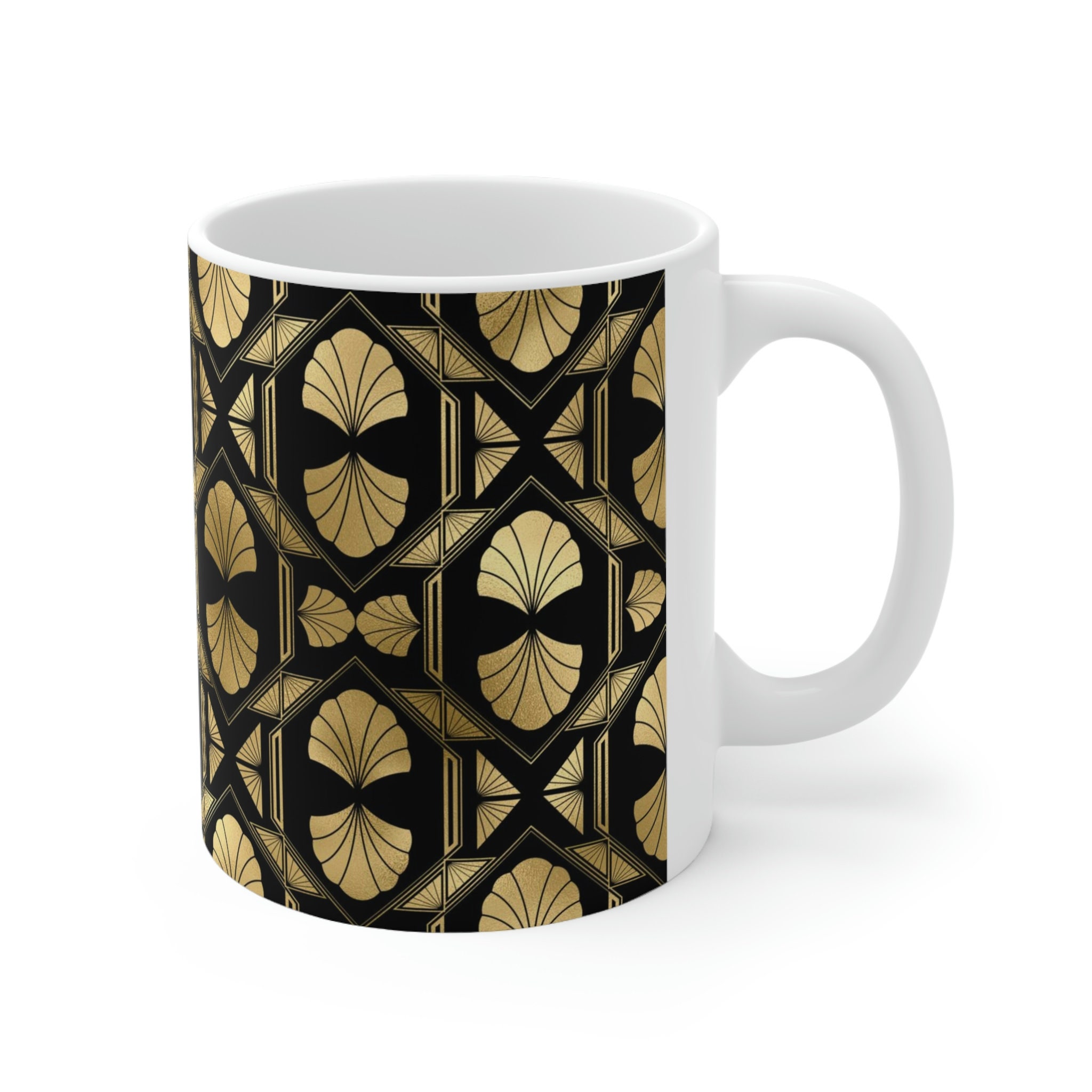 Art Deco Mug Black Gold Coffee Mug Black Mug Gold Mug Art - Etsy