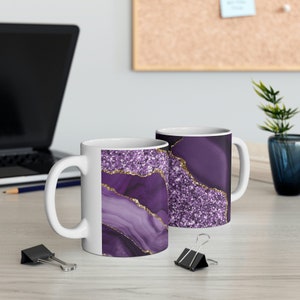 Purple Agate Mug, Purple Coffee Mug, Purple Mug, Purple Lover Mug, Gift ...