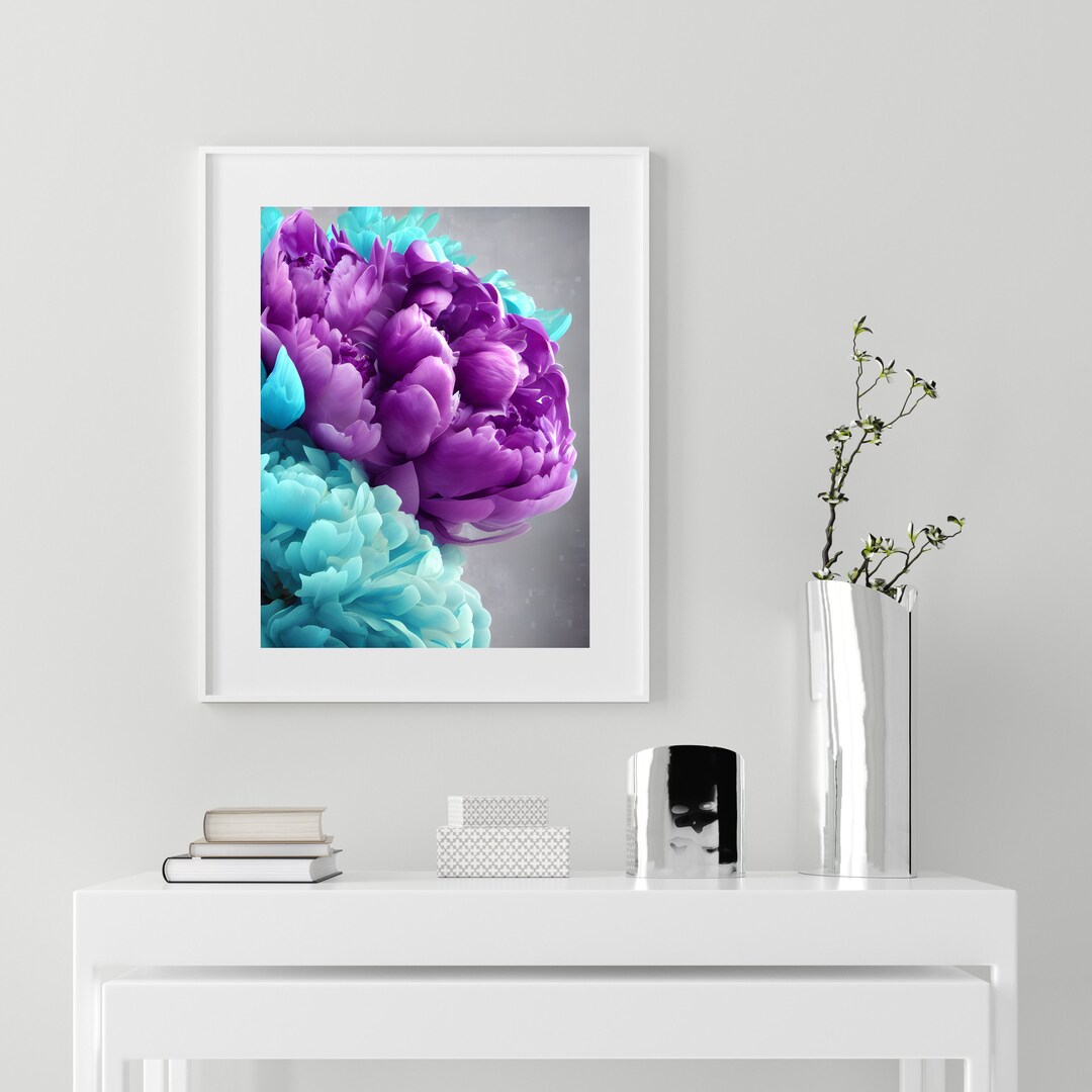 Peony Art Print, Purple Art Print, Purple Flower Wall Art, Purple Decor ...