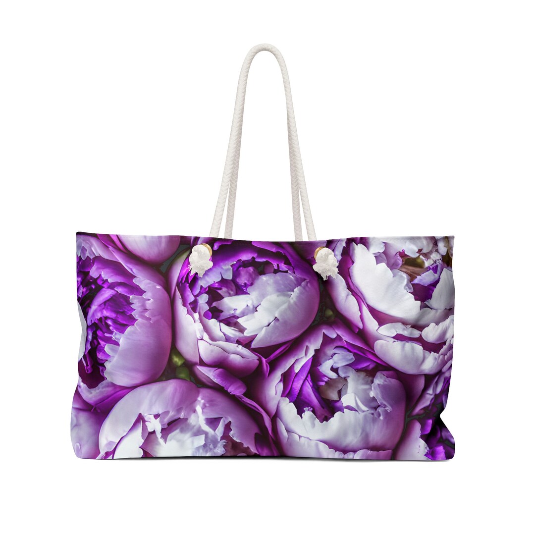 Purple Peony Weekender Bag, Peony Weekender Bag, Purple Weekender Bag ...