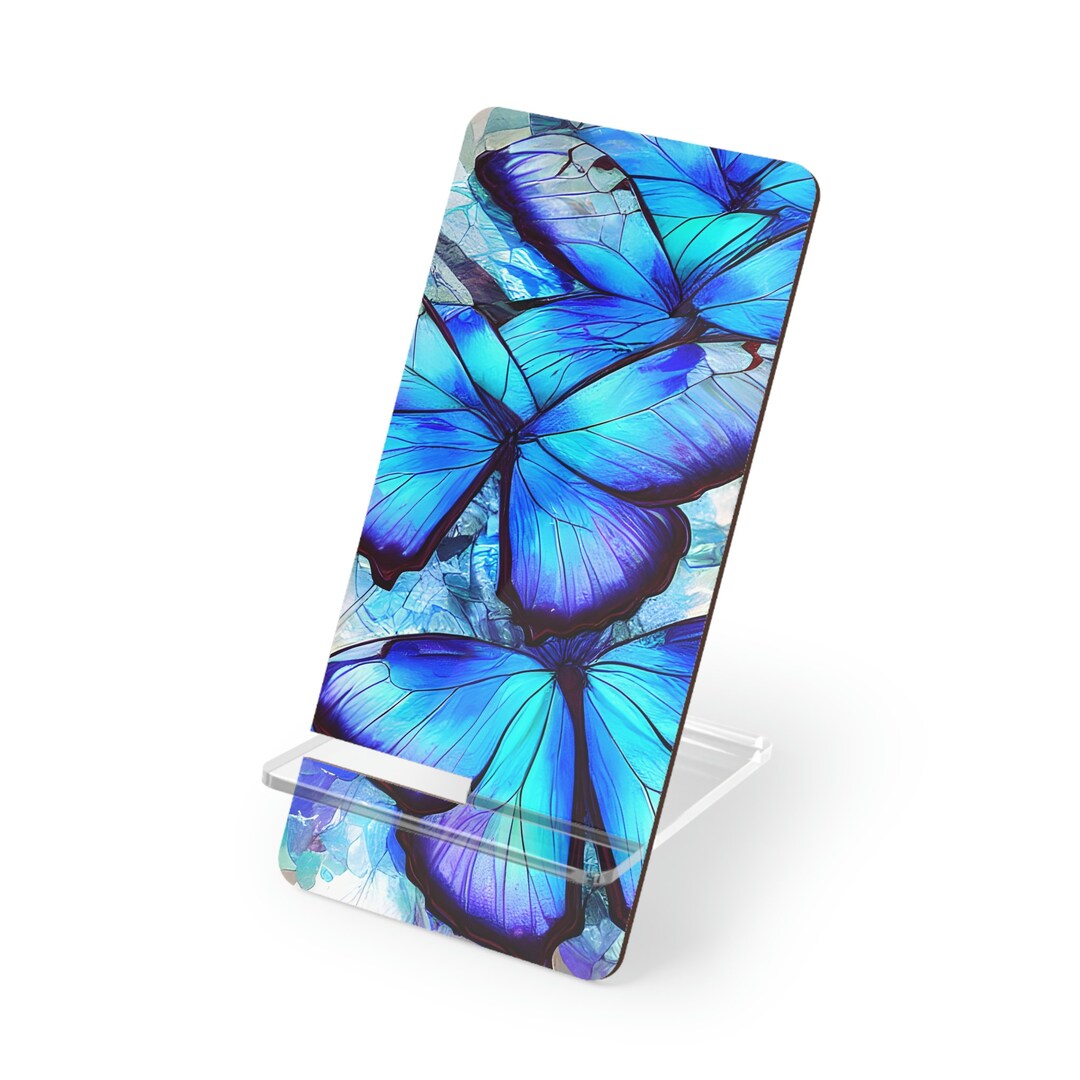 Butterfly Phone Stand, Butterfly Phone Holder, Blue Phone Stand, Blue ...