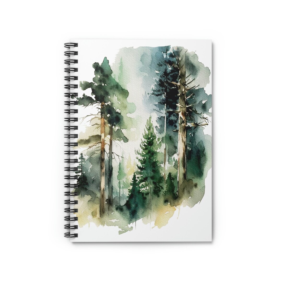Forest Notebook, Trees Notebook, Pine Notebook, Nature Notebook, Green ...