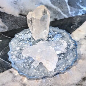 Quartz Crystal Business Card Holder | Custom Phone Stand Gem Resin ...