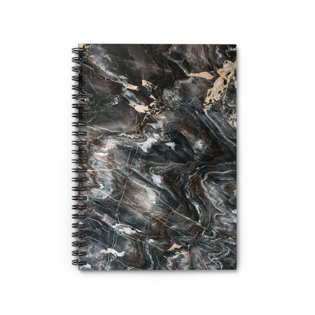 Black Marble Notebook, Black Notebook, Marble Notebook, Agate Notebook ...