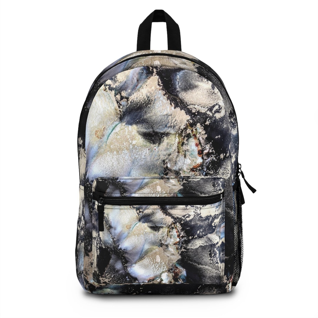 Unique Original Art Abstract Black Backpack | Alcohol Ink Backpack ...