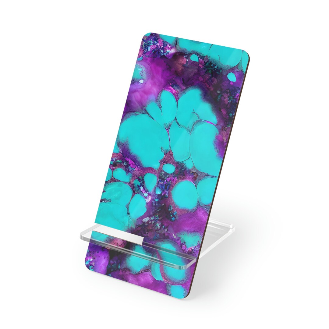 Abstract Phone Holder, Art Phone Holder, Turquoise Phone Holder ...