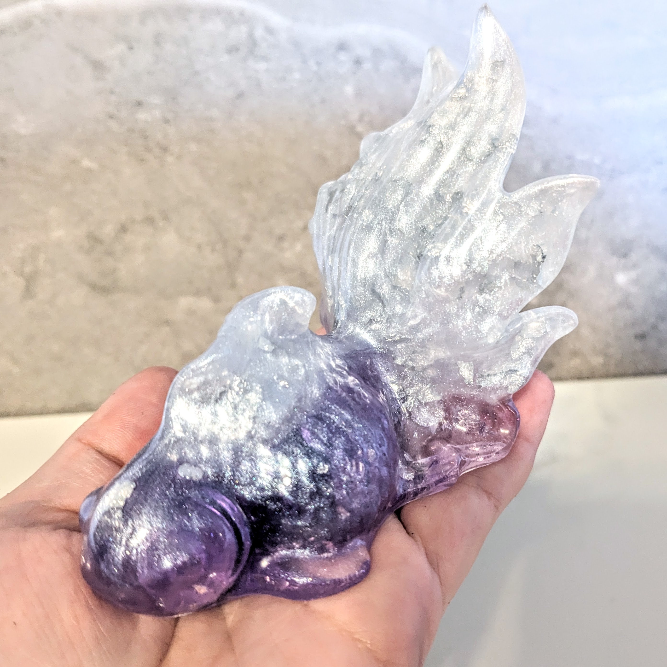 Large Purple Resin Goldfish Resin Gold Fish Beautiful Resin - Etsy