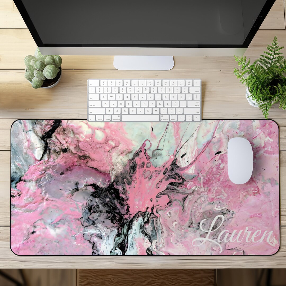 Light Pink Abstract Art Custom Name Desk Mat, 'dreaming of Ballet ...