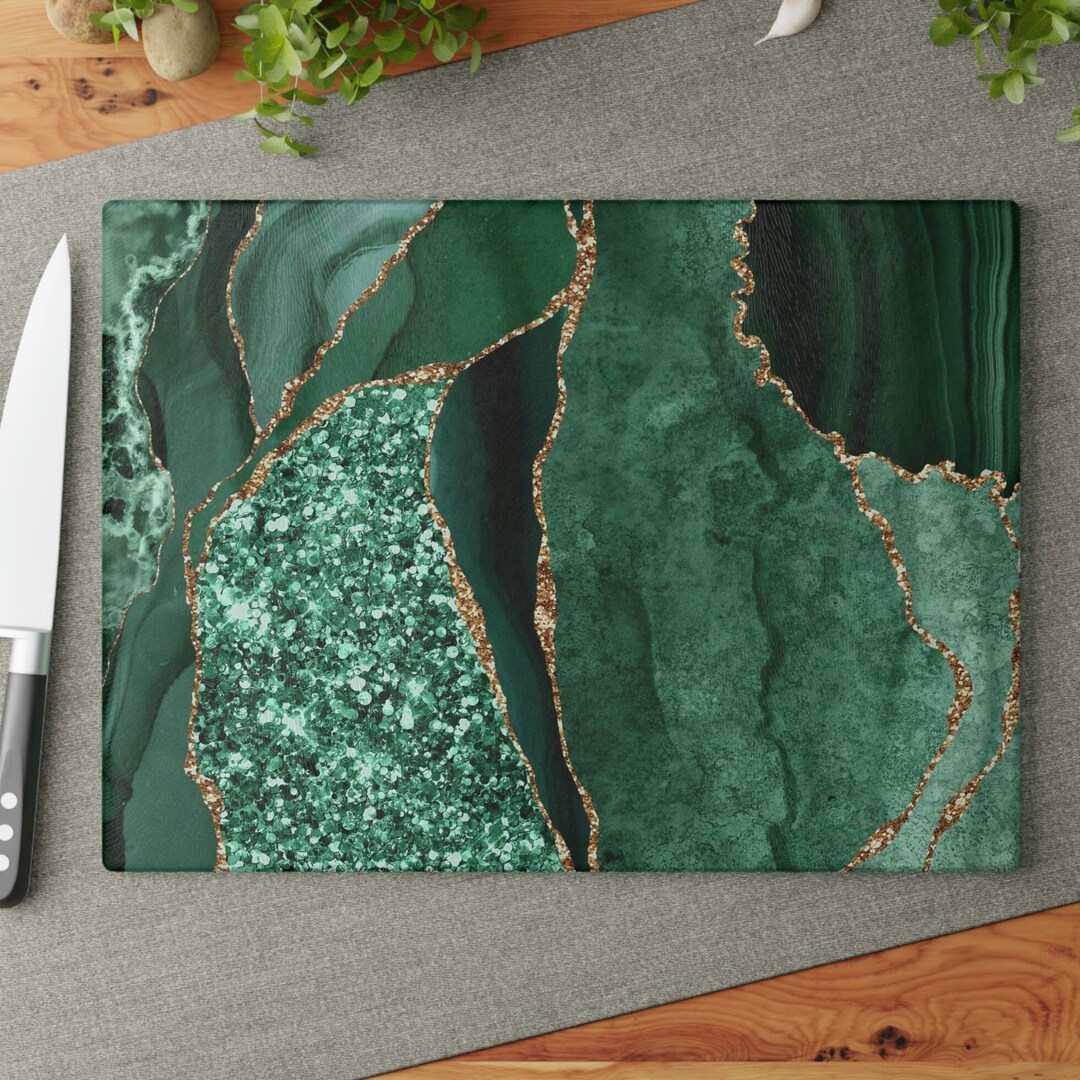 Green Agate Cutting Board, Glam Cutting Board, Green Cutting Board ...