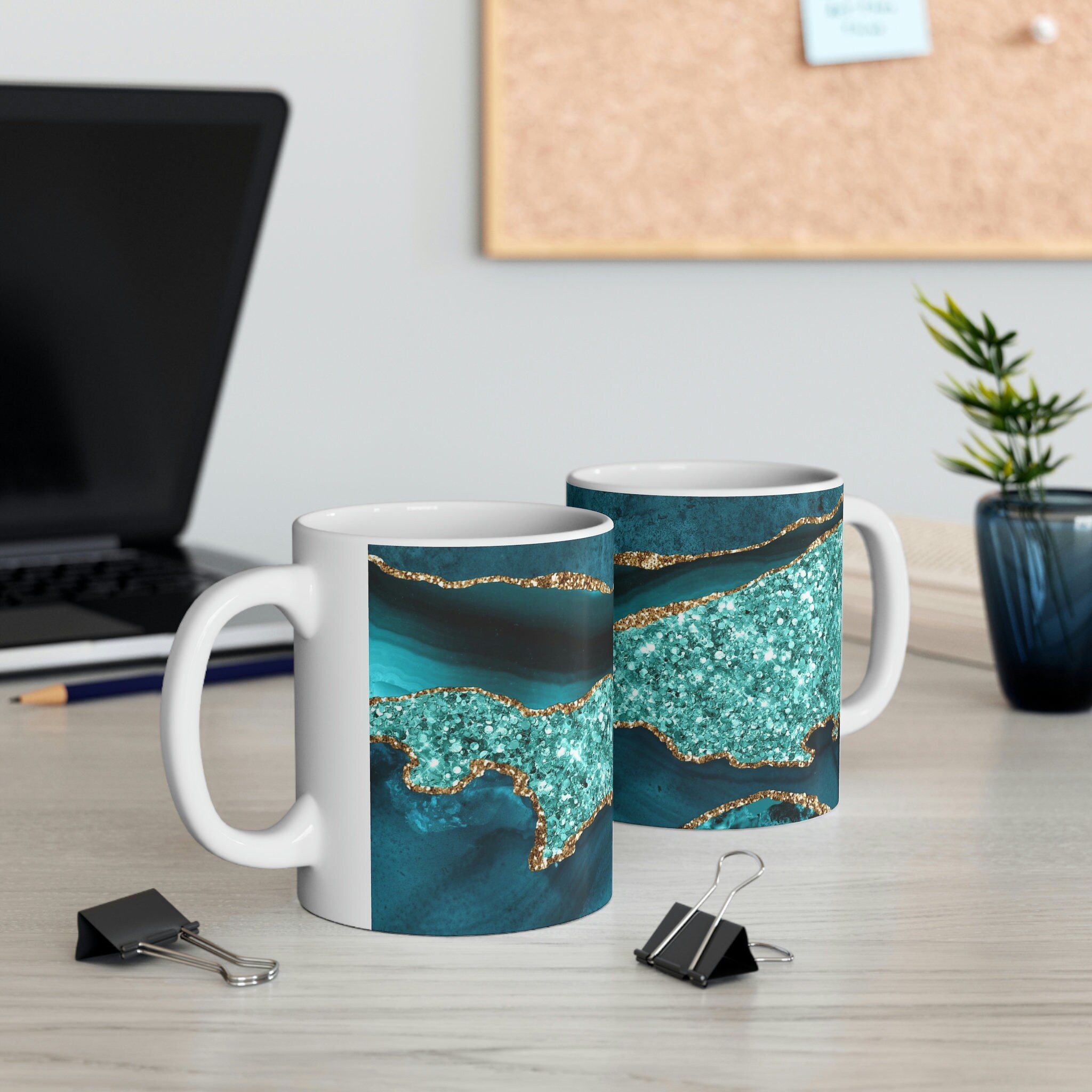 Turquoise Agate Mug, Teal Coffee Mug, Turquoise Mug, Gift Under 10 ...