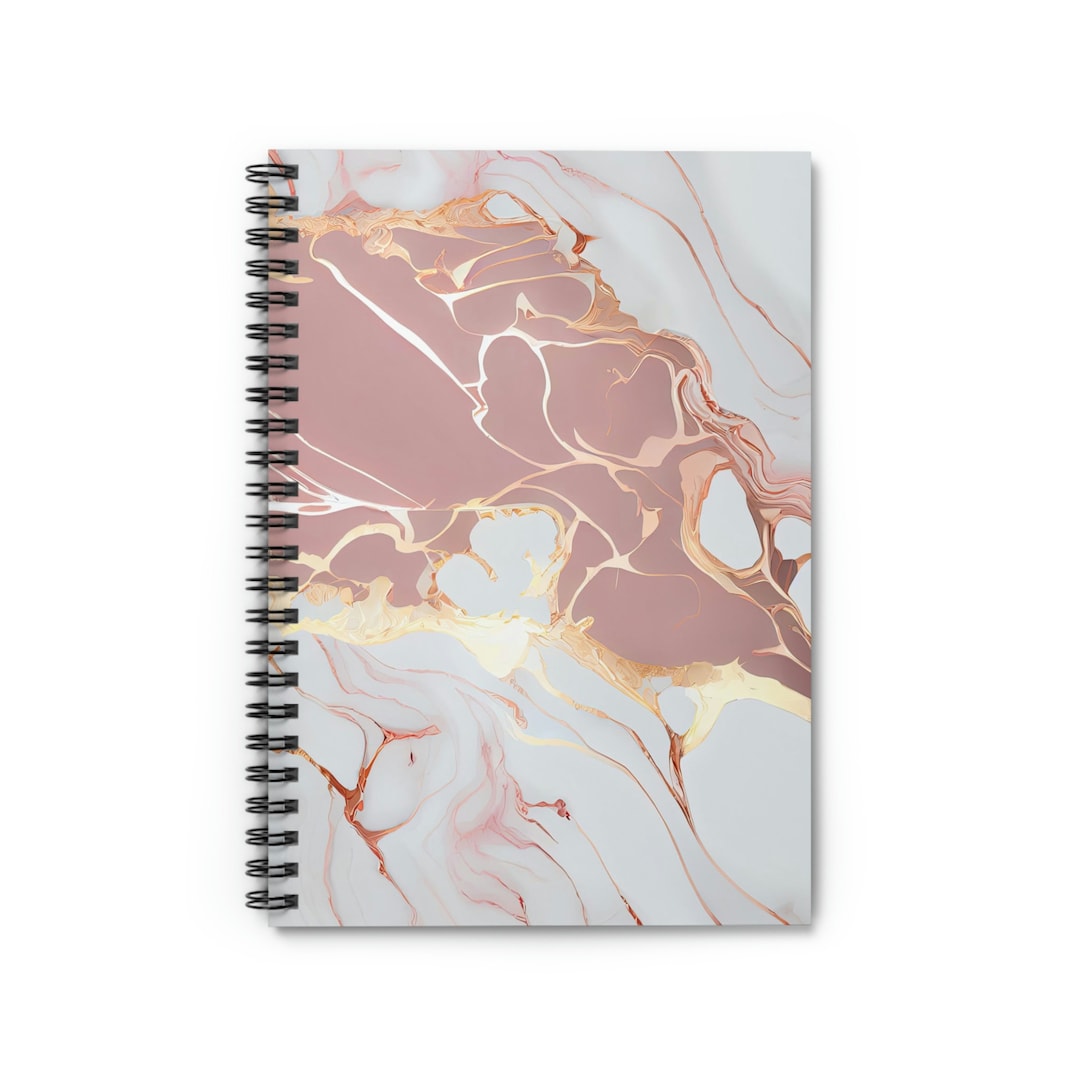 Rose Gold Marble Notebook, Rose Gold Notebook, Marble Notebook, Pink ...