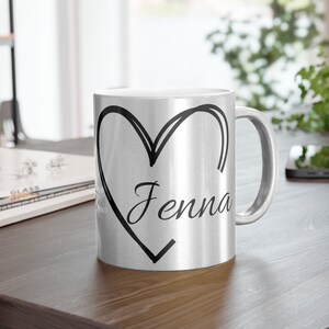 Personalized Metallic Coffee Mug | Custom Shiny Gold Silver Mug ...