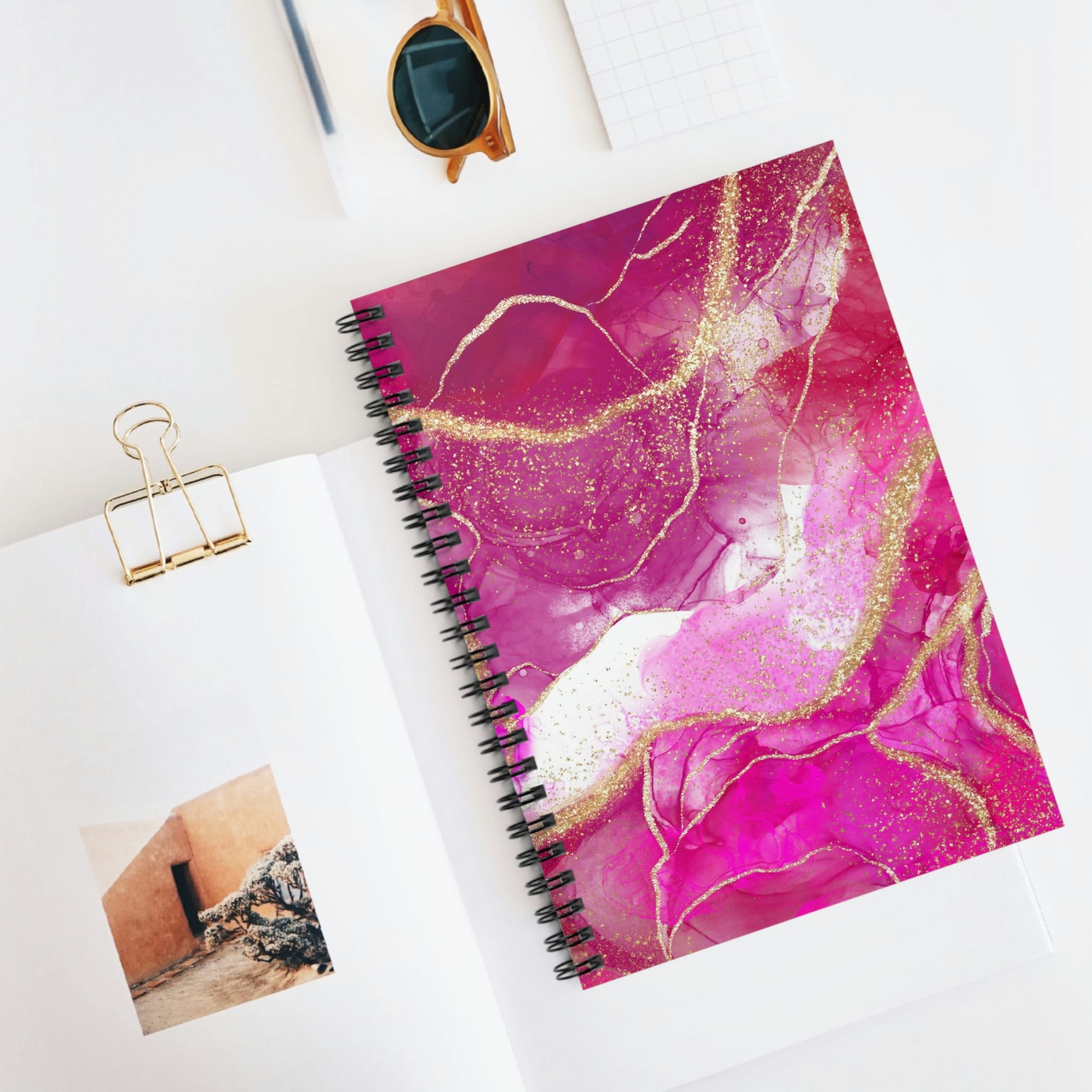 Hot Pink Marble Notebook Hot Pink Notebook Marble Notebook - Etsy