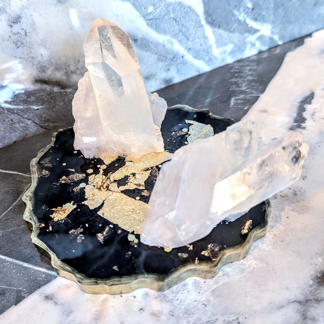 Quartz Crystal Business Card Holder Custom Phone Stand Gem Resin ...