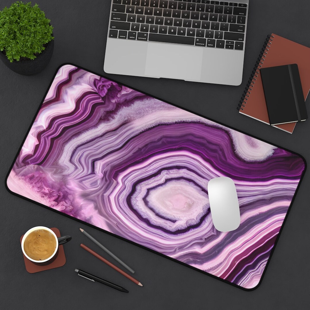Pink Purple Marble Desk Mat, Pink Desk Mat, Purple Desk Mat, Marble ...
