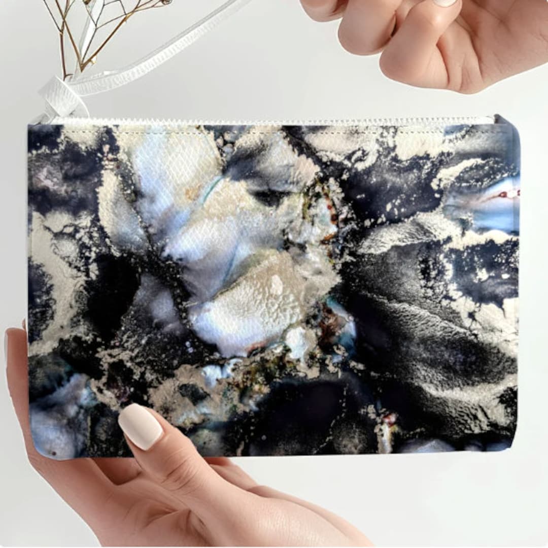 Abstract Art Clutch Bag | Original Black White Alcohol Ink Artwork ...