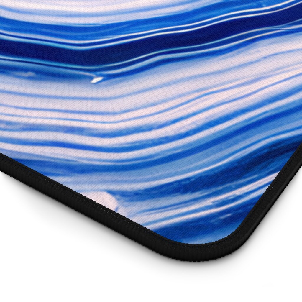 Blue Marble Desk Mat, Marble Desk Mat, Blue Desk Mat, Agate Desk Mat ...