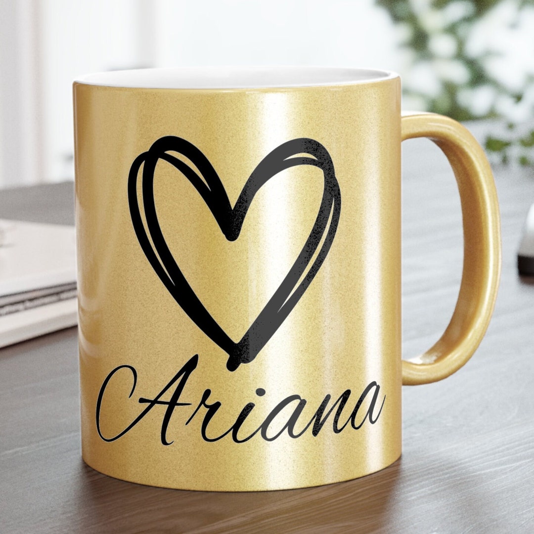 Personalized Metallic Coffee Mug | Custom Shiny Gold Silver Mug ...