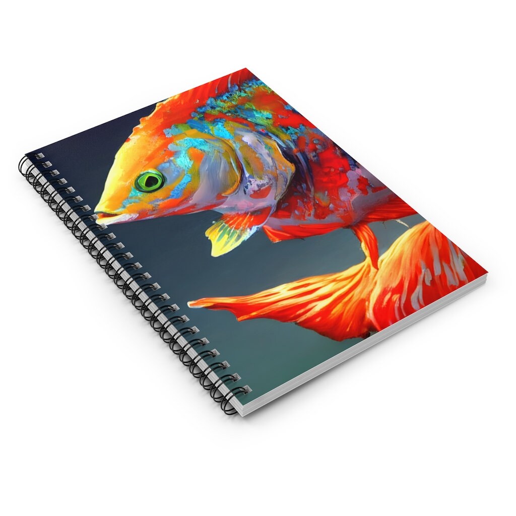 Spiral Notebook Fish Notebook Orange Notebook Koi Notebook - Etsy