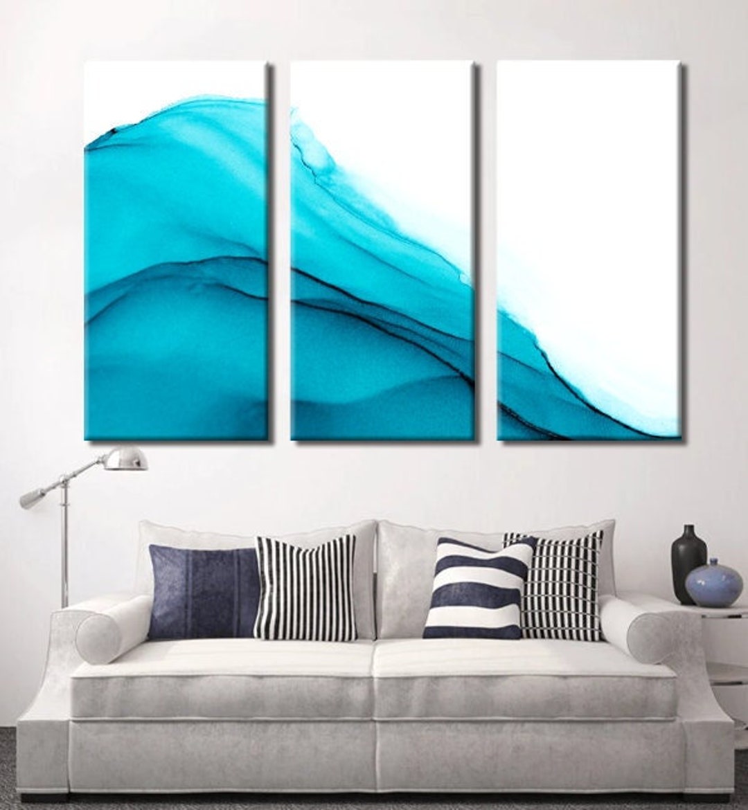 Abstract Wall Art | Turquoise Wall Art | Ocean Art | Ocean Print ...