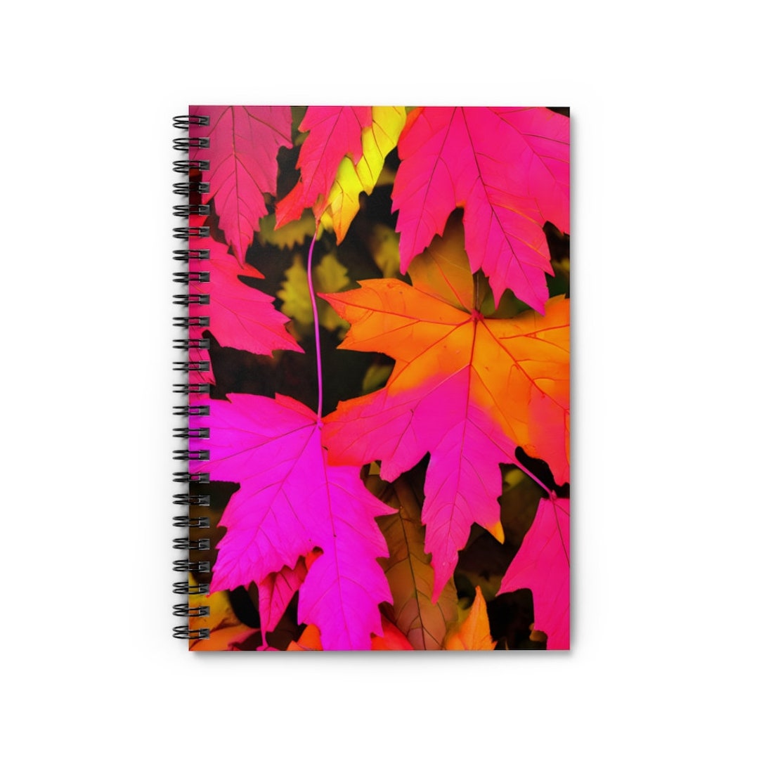 Spiral Notebook, Autumn Notebook, Leaves Notebook, Fall Notebook ...