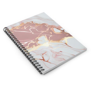 Rose Gold Marble Notebook, Rose Gold Notebook, Marble Notebook, Pink ...