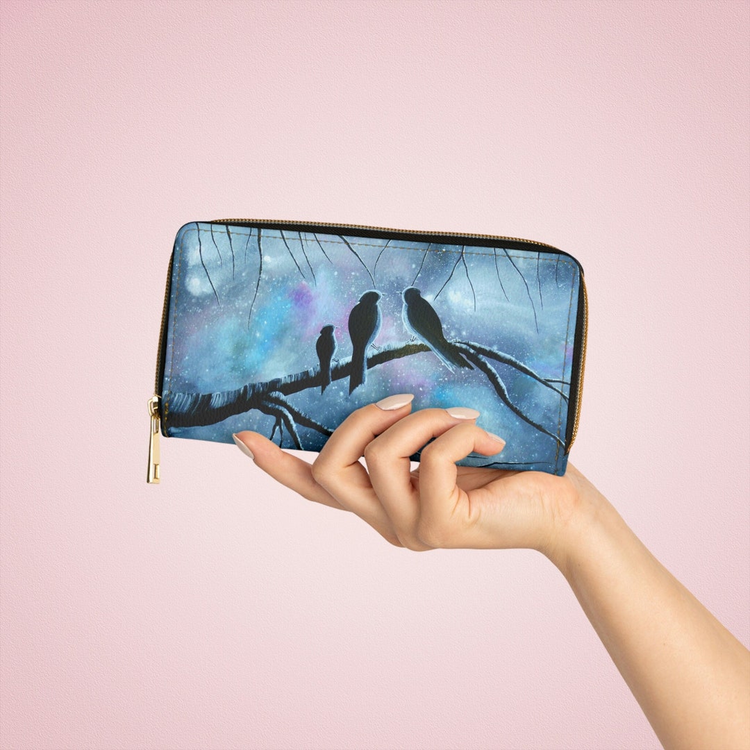 Misty Morning' Original Art Zipper Wallet, Bird Wallet, Birds Wallet ...