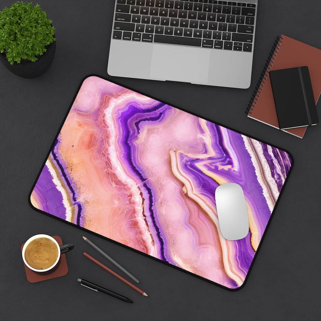Pink Purple Marble Desk Mat Pink Desk Mat Purple Desk Mat - Etsy