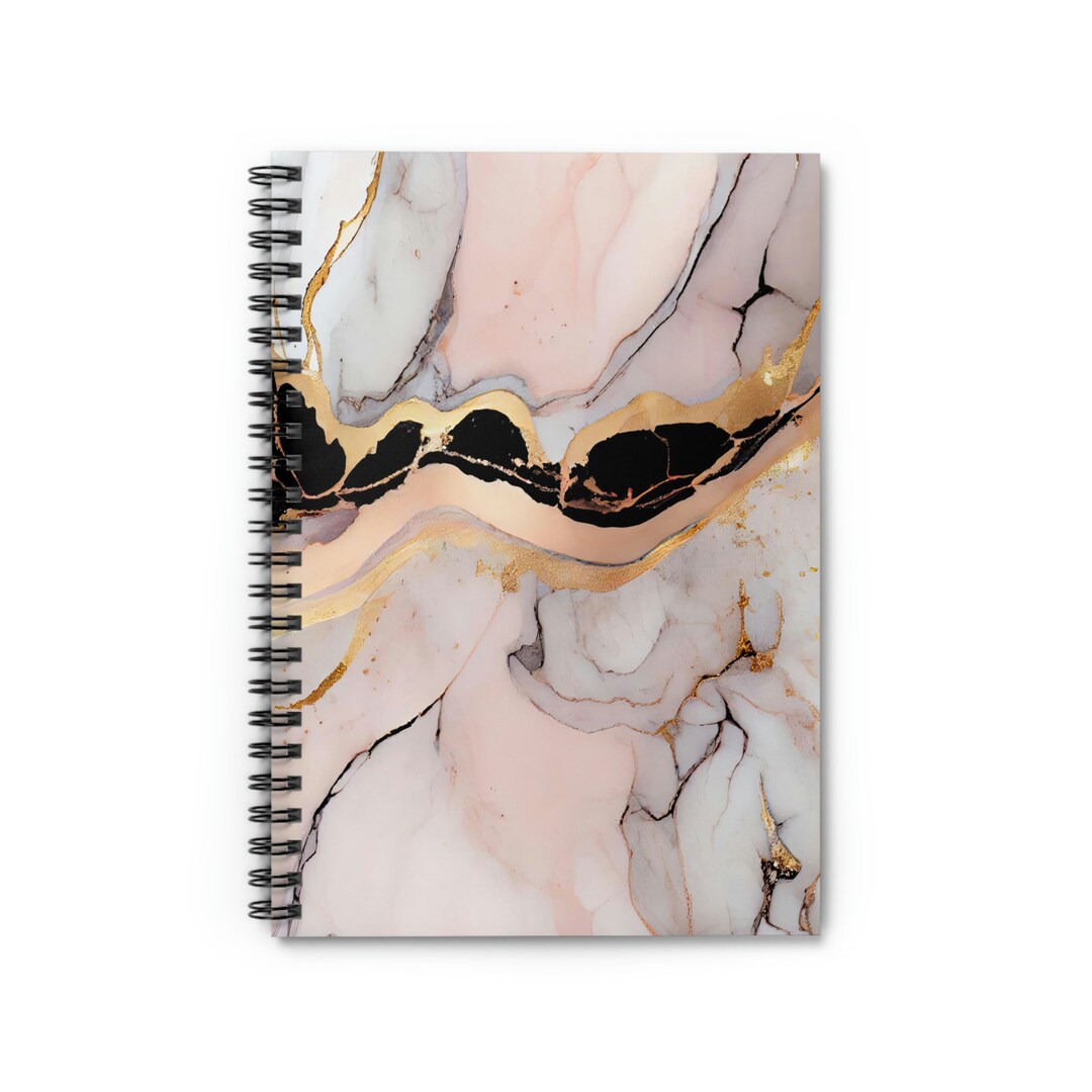 Rose Gold Marble Notebook, Rose Gold Notebook, Marble Notebook, Pink ...
