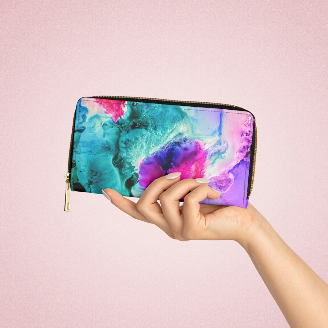 Colorful Abstract Art Zipper Wallet, Abstract Wallet, Colorful Wallet ...