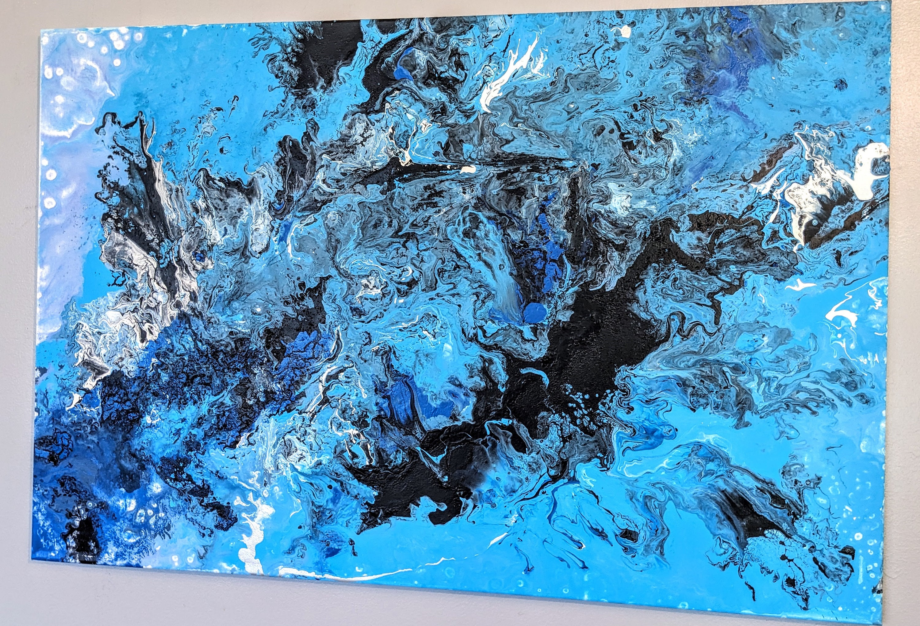 Blue Abstract Painting 'oceanic Granite II', Modern Art Blue Wall Decor ...
