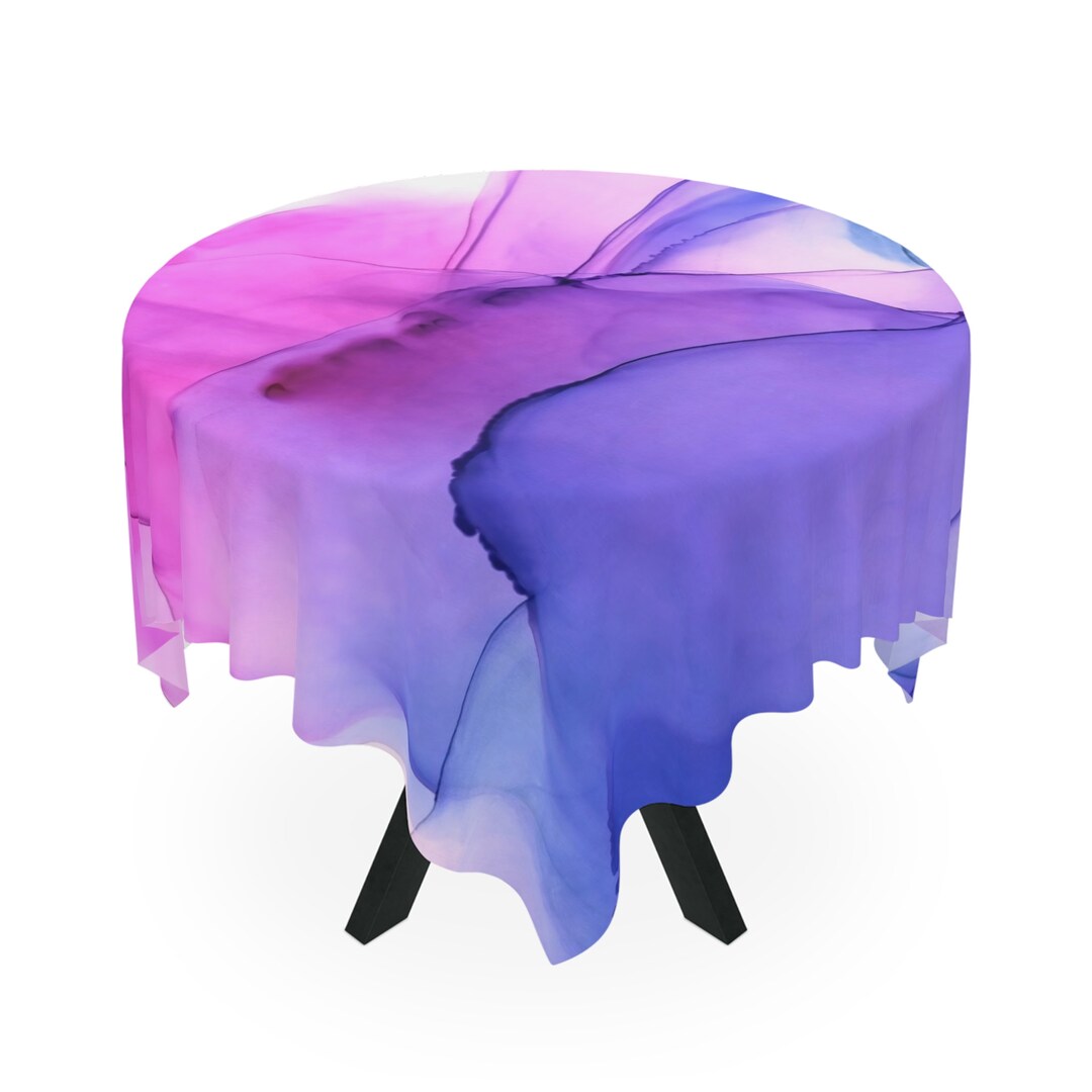 Purple Abstract Art Table Cloth | Alcohol Ink Tablecloth | Modern ...