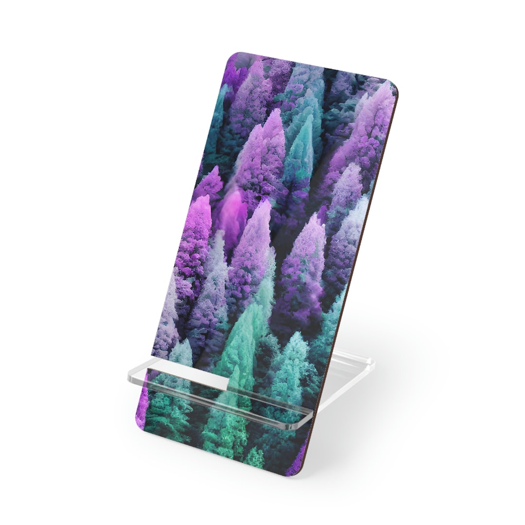 Forest Phone Stand, Forest Phone Holder, Teal Phone Stand, Teal Phone ...