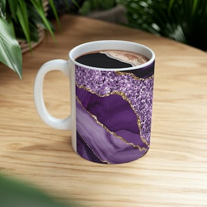 Purple Agate Mug, Purple Coffee Mug, Purple Mug, Purple Lover Mug, Gift ...