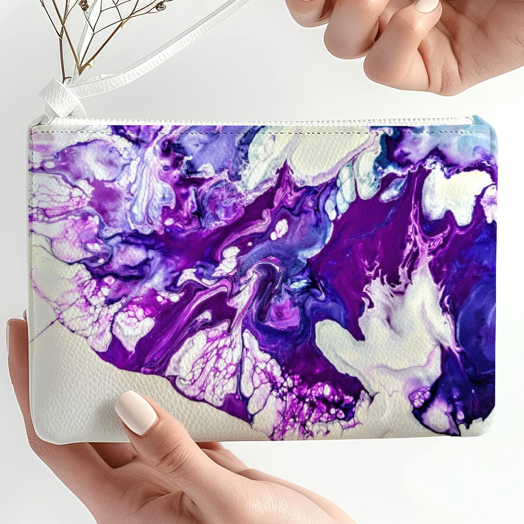 Abstract Art Clutch Bag | Original Purple Alcohol Ink Artwork Clutch ...