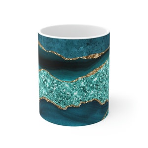 Turquoise Agate Mug, Teal Coffee Mug, Turquoise Mug, Gift Under 10 ...
