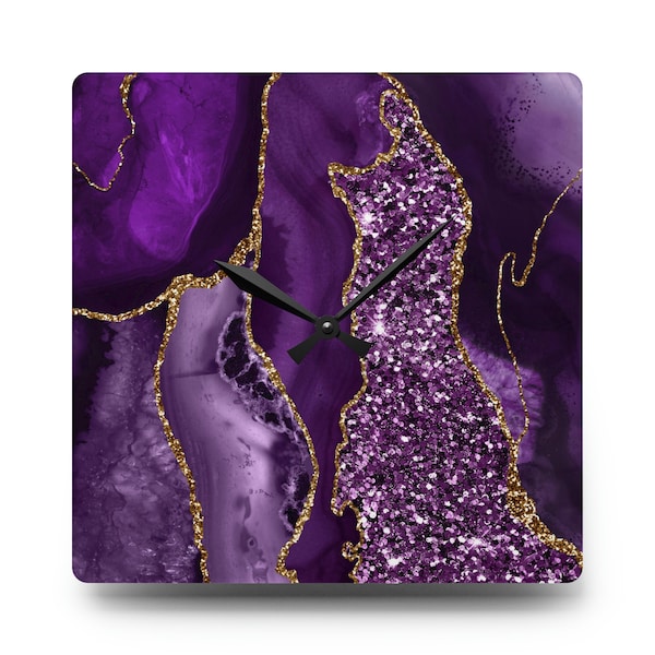 Purple Wall Clock - Etsy