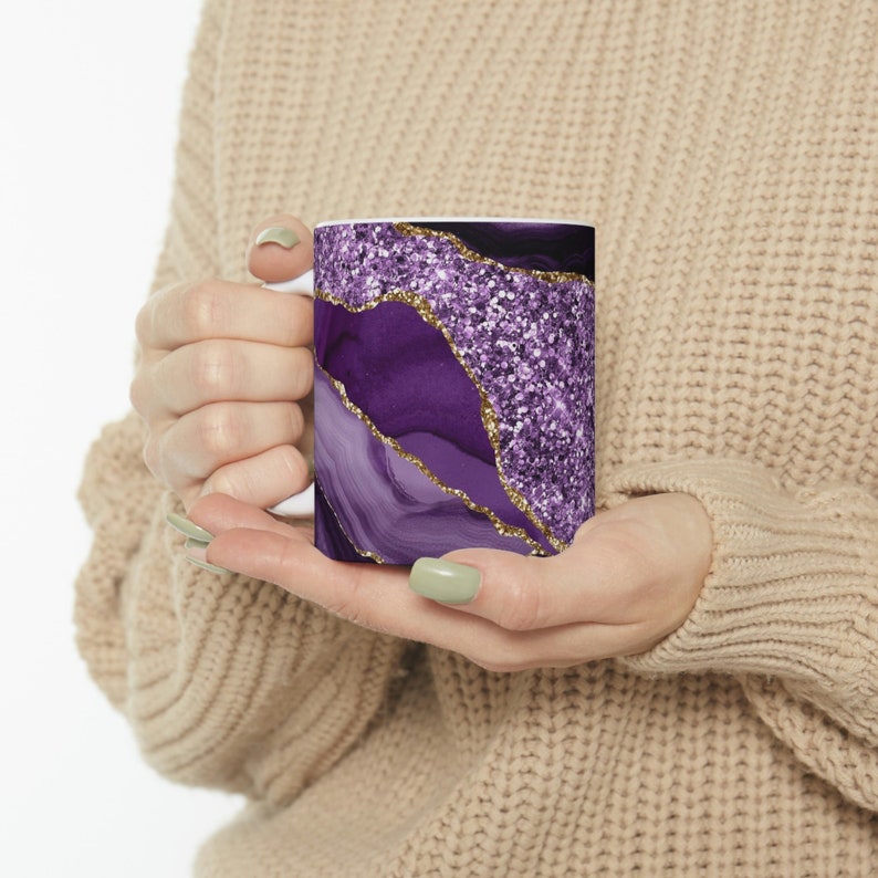 Purple Agate Mug, Purple Coffee Mug, Purple Mug, Purple Lover Mug, Gift ...
