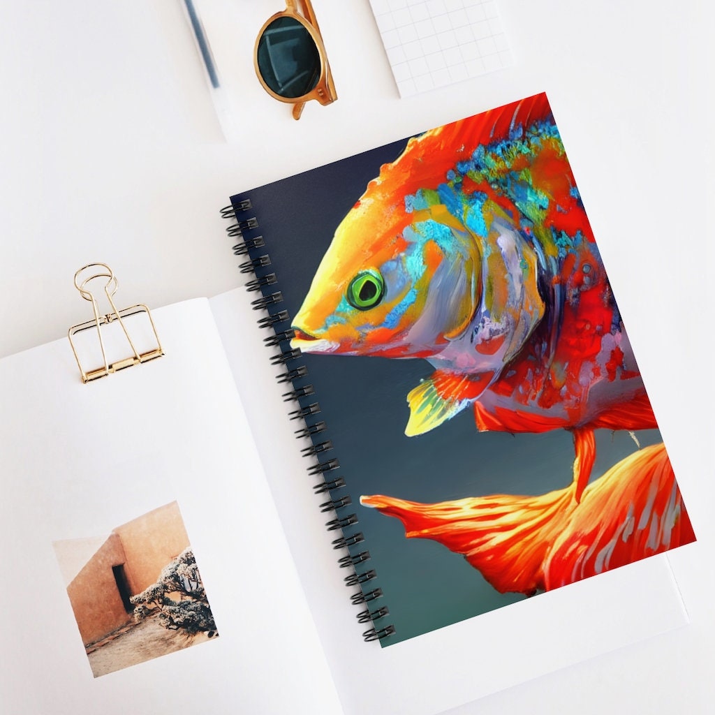 Spiral Notebook Fish Notebook Orange Notebook Koi Notebook - Etsy