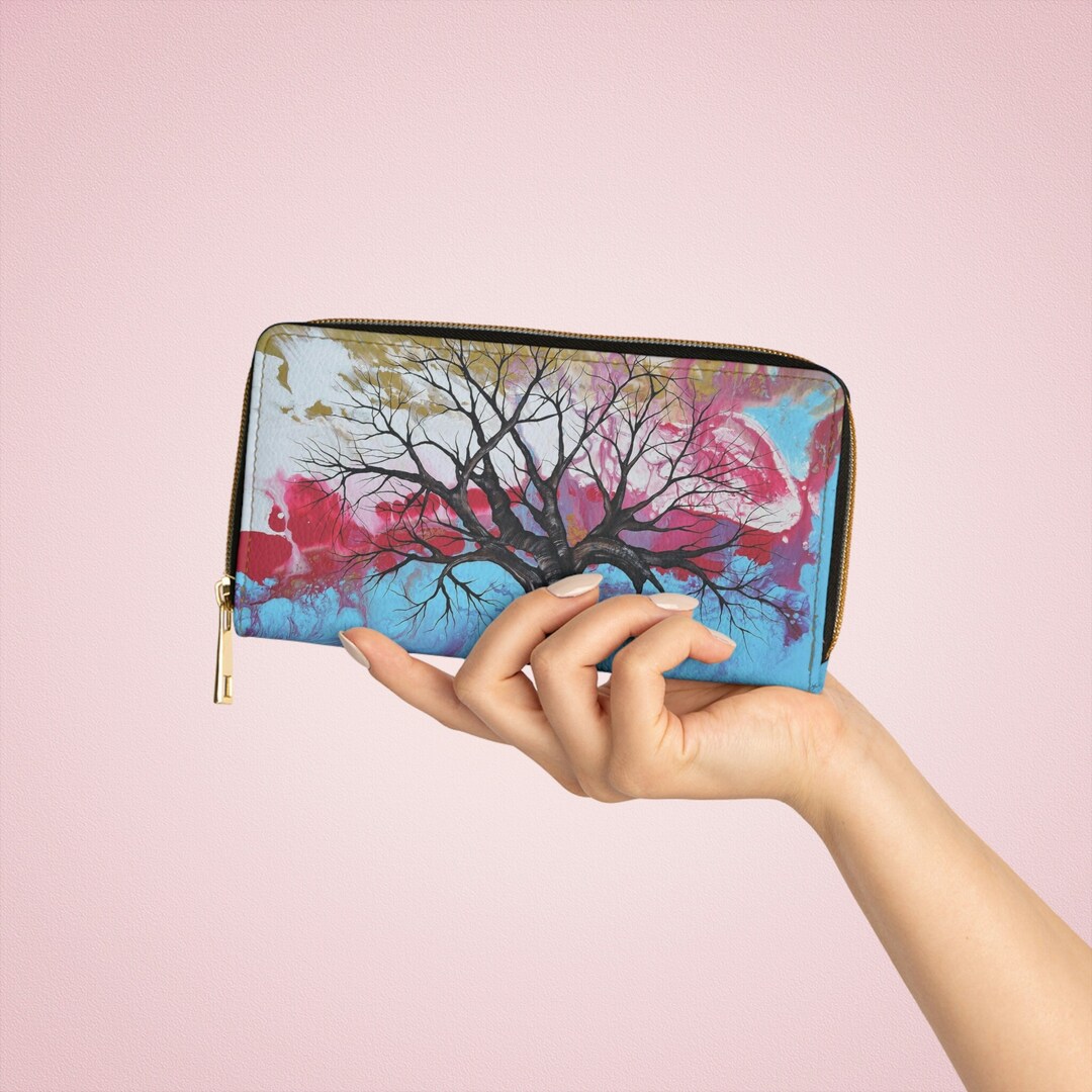 Hidden Treasures' Abstract Art Zipper Wallet, Tree Wallet, Abstract ...