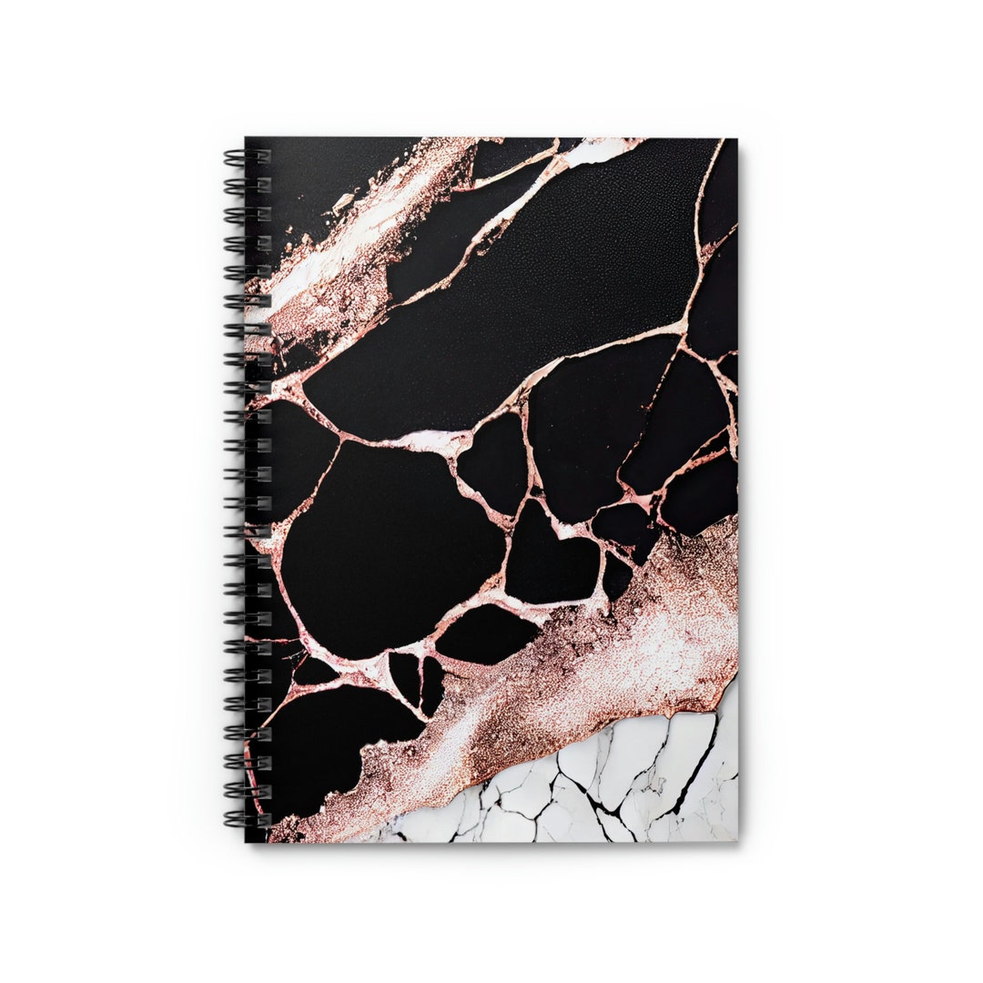 Rose Gold Marble Notebook, Spiral Notebook, Rose Gold Notebook, Agate ...