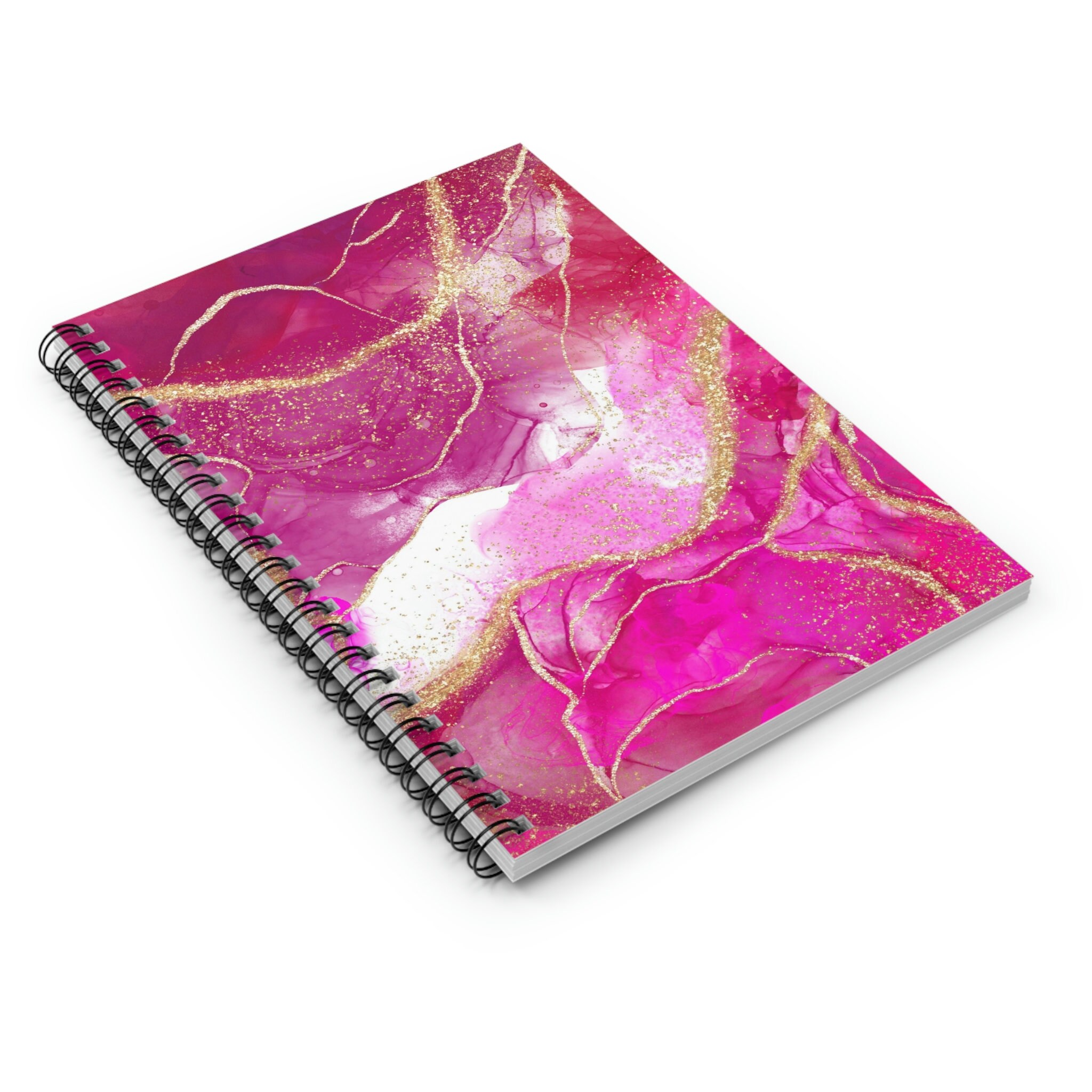 Hot Pink Marble Notebook, Hot Pink Notebook, Marble Notebook, Agate ...