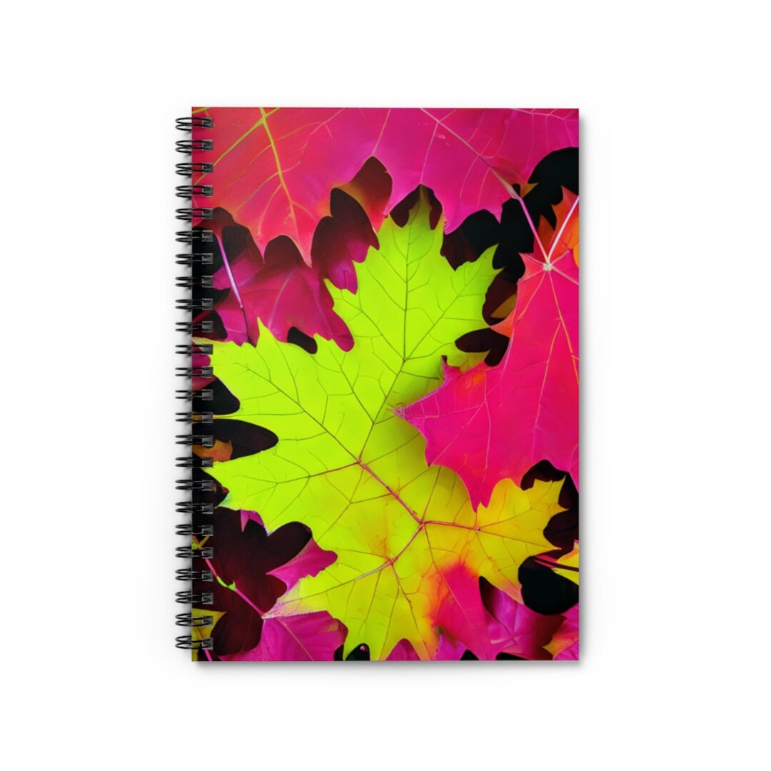 Spiral Notebook, Autumn Notebook, Leaves Notebook, Fall Notebook ...