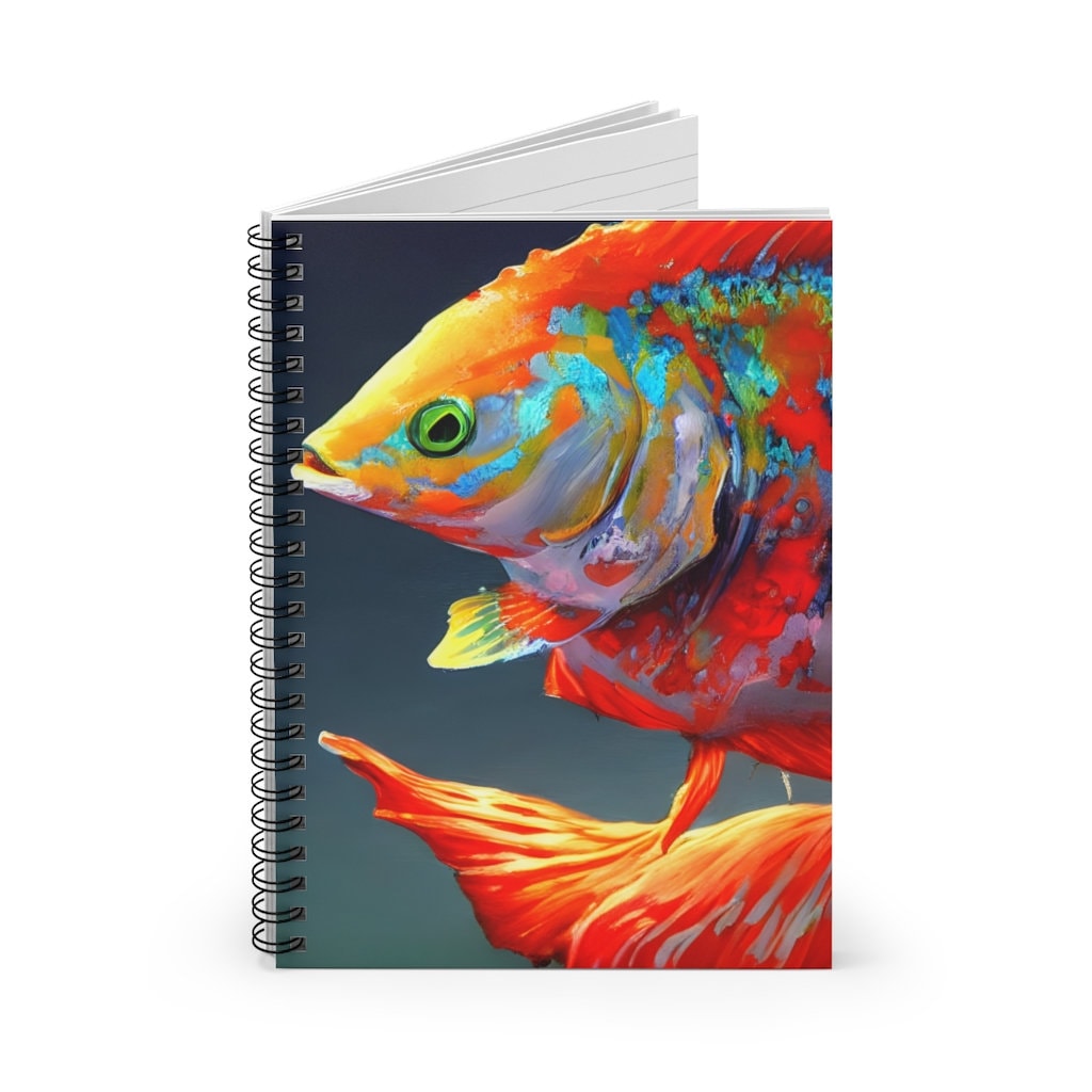 Spiral Notebook Fish Notebook Orange Notebook Koi Notebook - Etsy