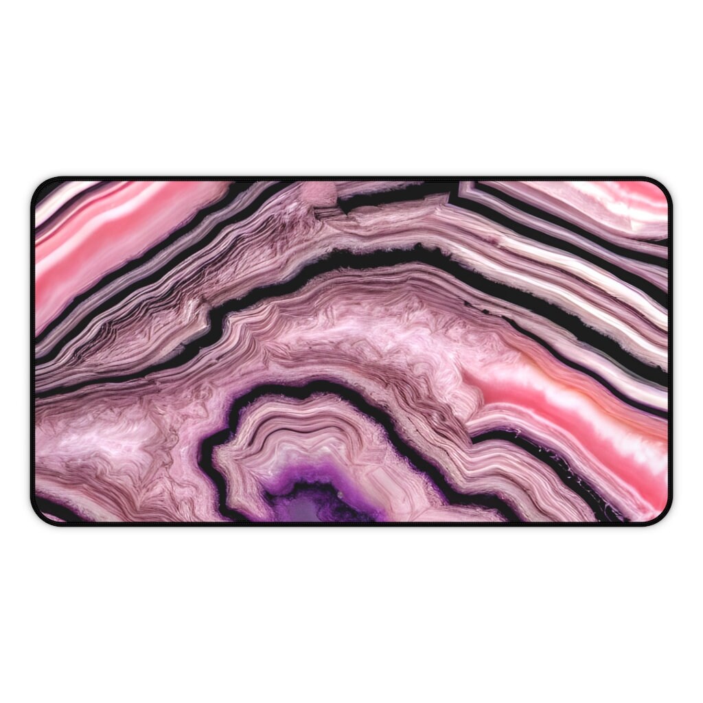 Pink Marble Desk Mat Pink Desk Mat Marble Desk Mat Agate - Etsy