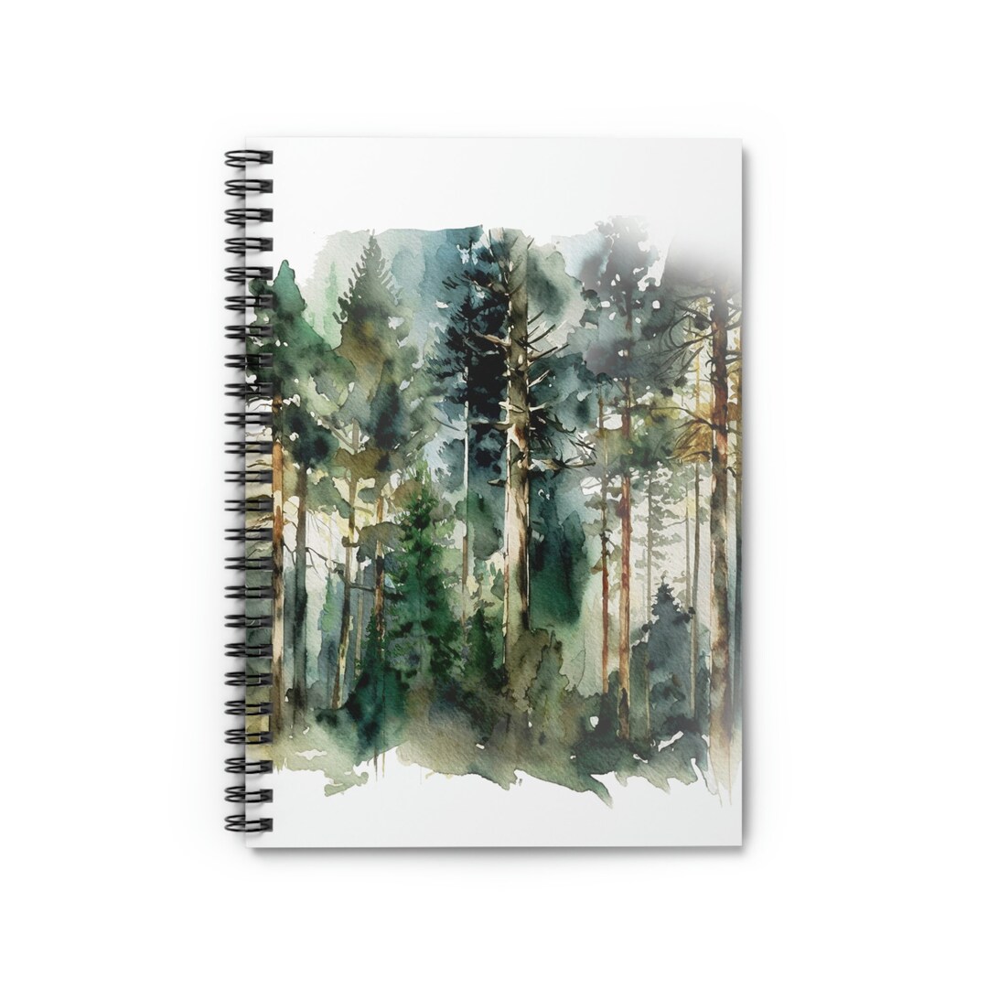 Forest Notebook, Trees Notebook, Pine Notebook, Nature Notebook, Green ...