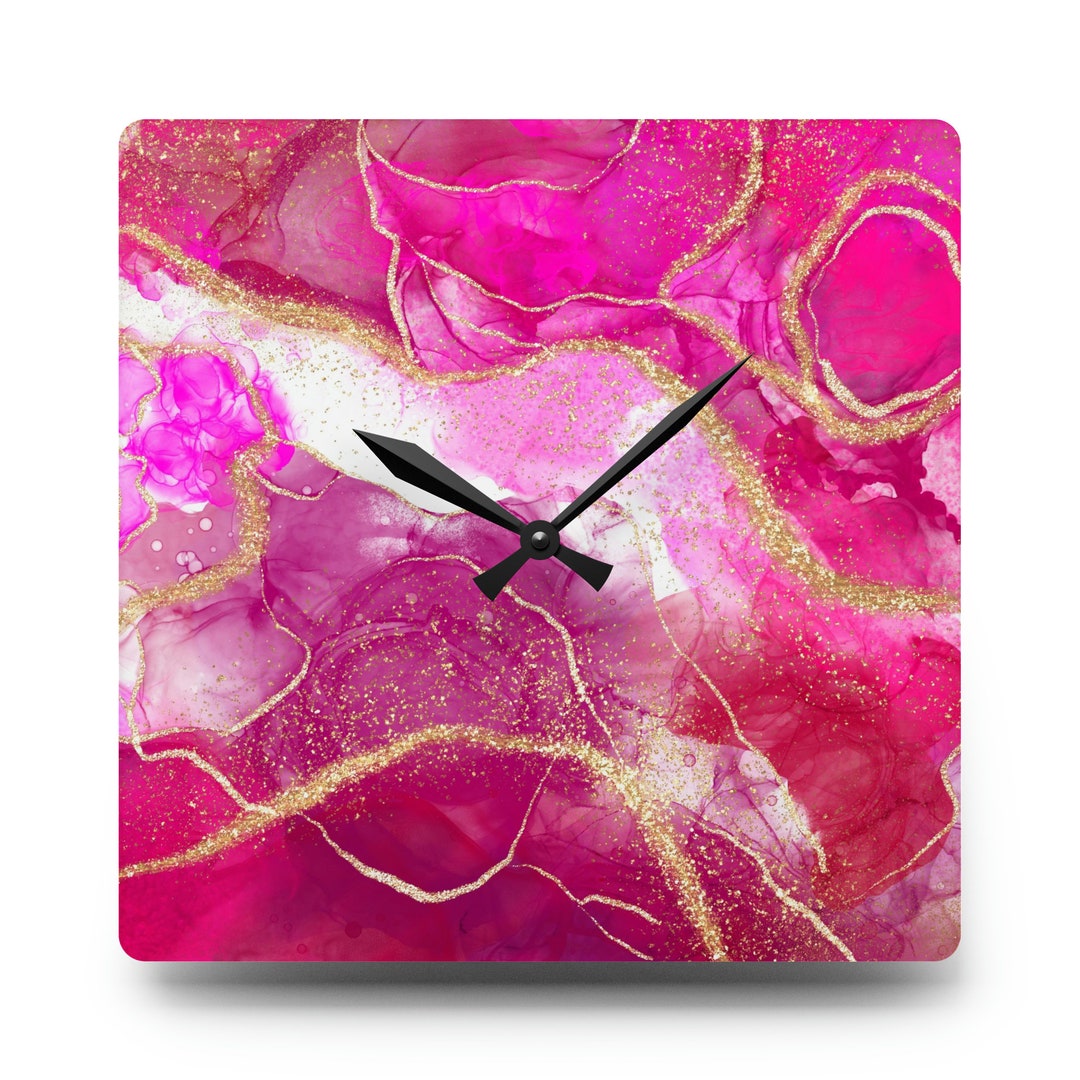 Abstract Hot Pink Wall Clock | Abstract Wall Clock | Hot Pink Wall ...