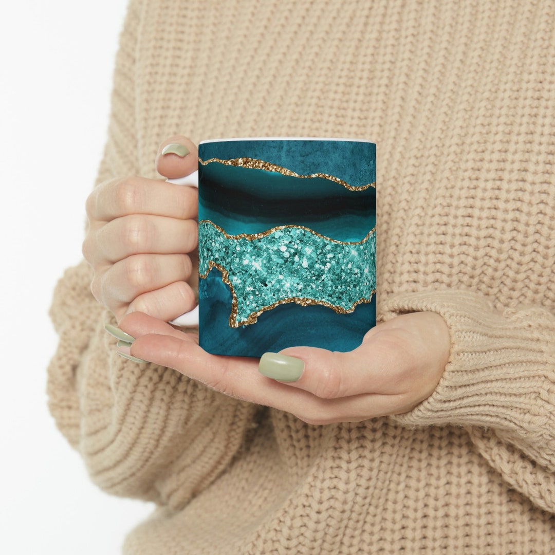 Turquoise Agate Mug, Teal Coffee Mug, Turquoise Mug, Gift Under 10 ...