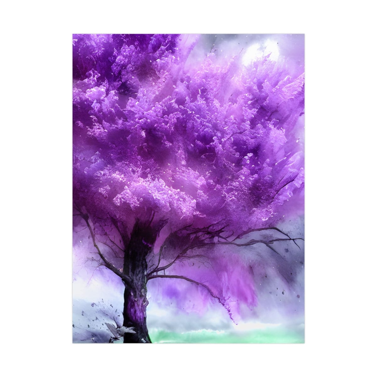 Purple Tree Art Print, Purple Art Print, Purple Tree Art, Purple Lover ...