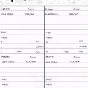 Psych Nursing Report Sheet - Etsy